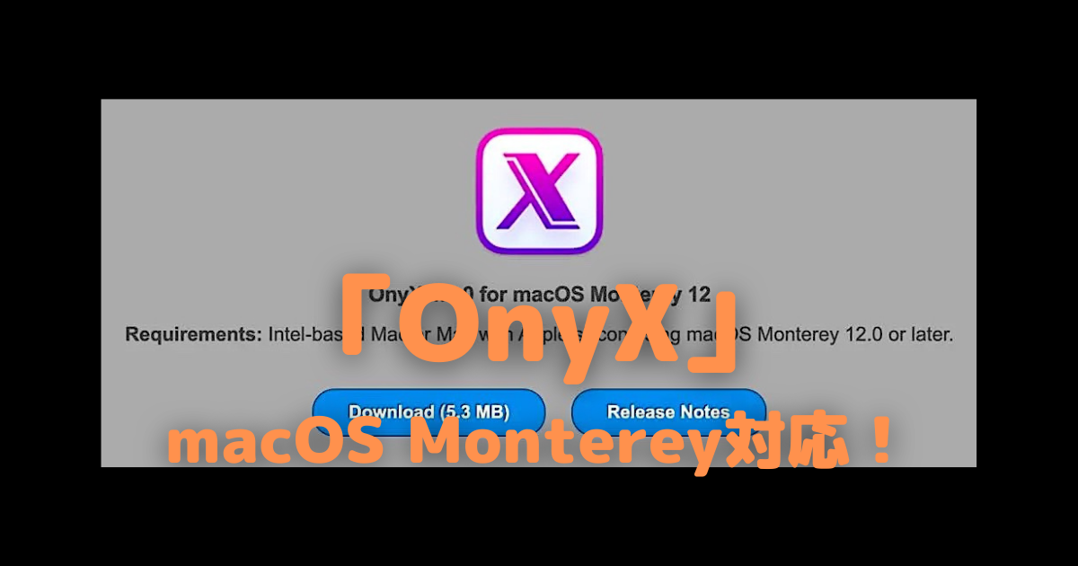 Mac向けメンテナンスツール「OnyX」 macOS Montereyに正式対応！ - カスタム/CUSTOM/でいこう😎