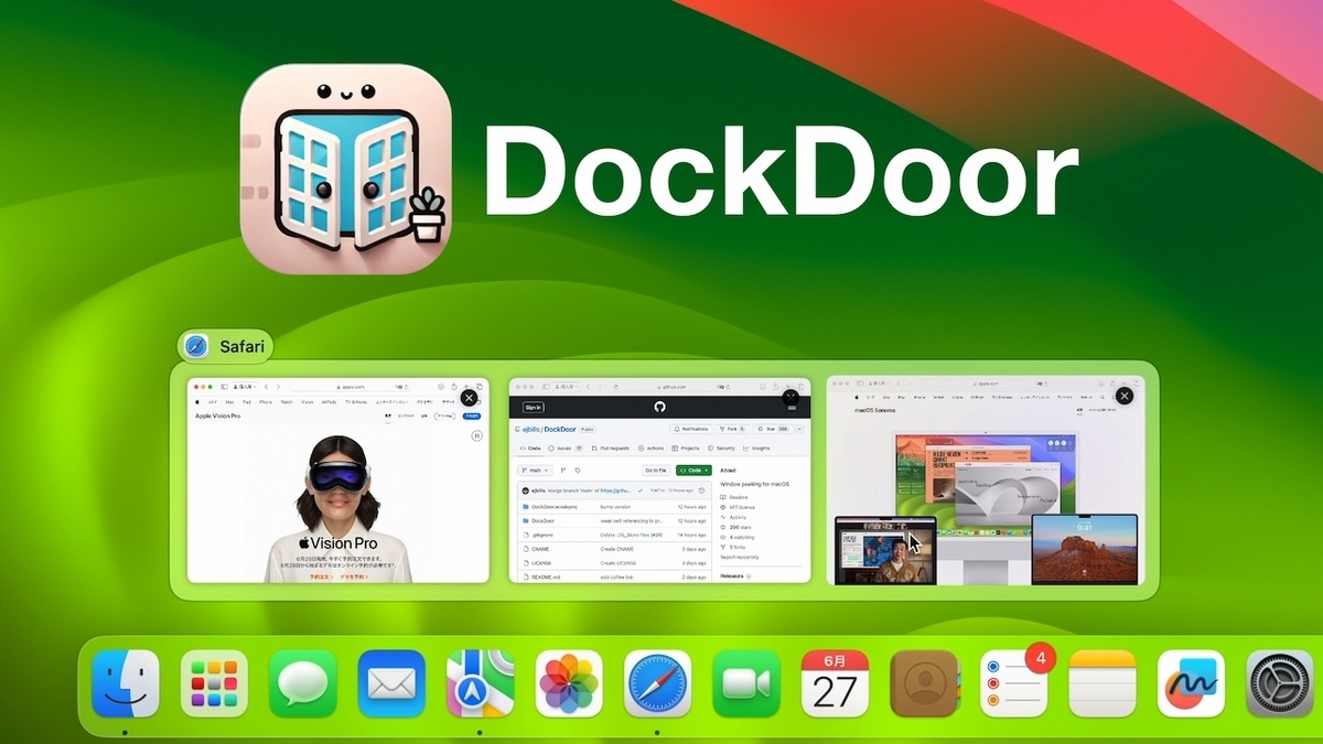 Dockアイコン上にアプリケーションウインドウを表示するアプリ「DockDoor」がリリース！〜「Mission Control」との使い分けができればおもしろい〜 - カスタム/CUSTOM ...