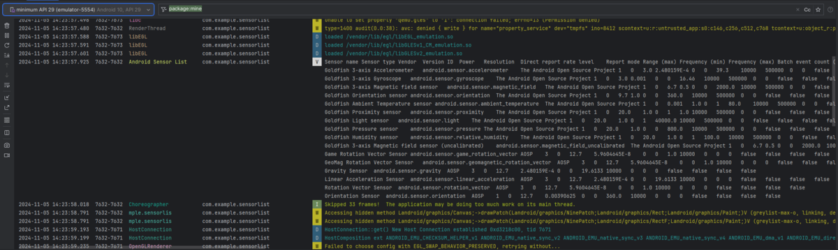 Android Sensor List - output the list of sensors in CSV format - Technically Impossible