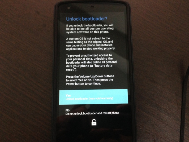 Nexus 5の初期セットアップからのbootloader Unlock→root取得 - エボログ
