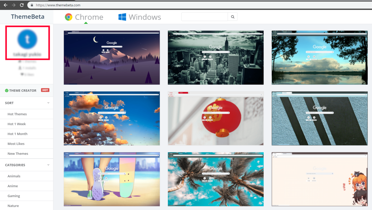 ThemeBeta GoogleChromeThema - exfouteen’s blog