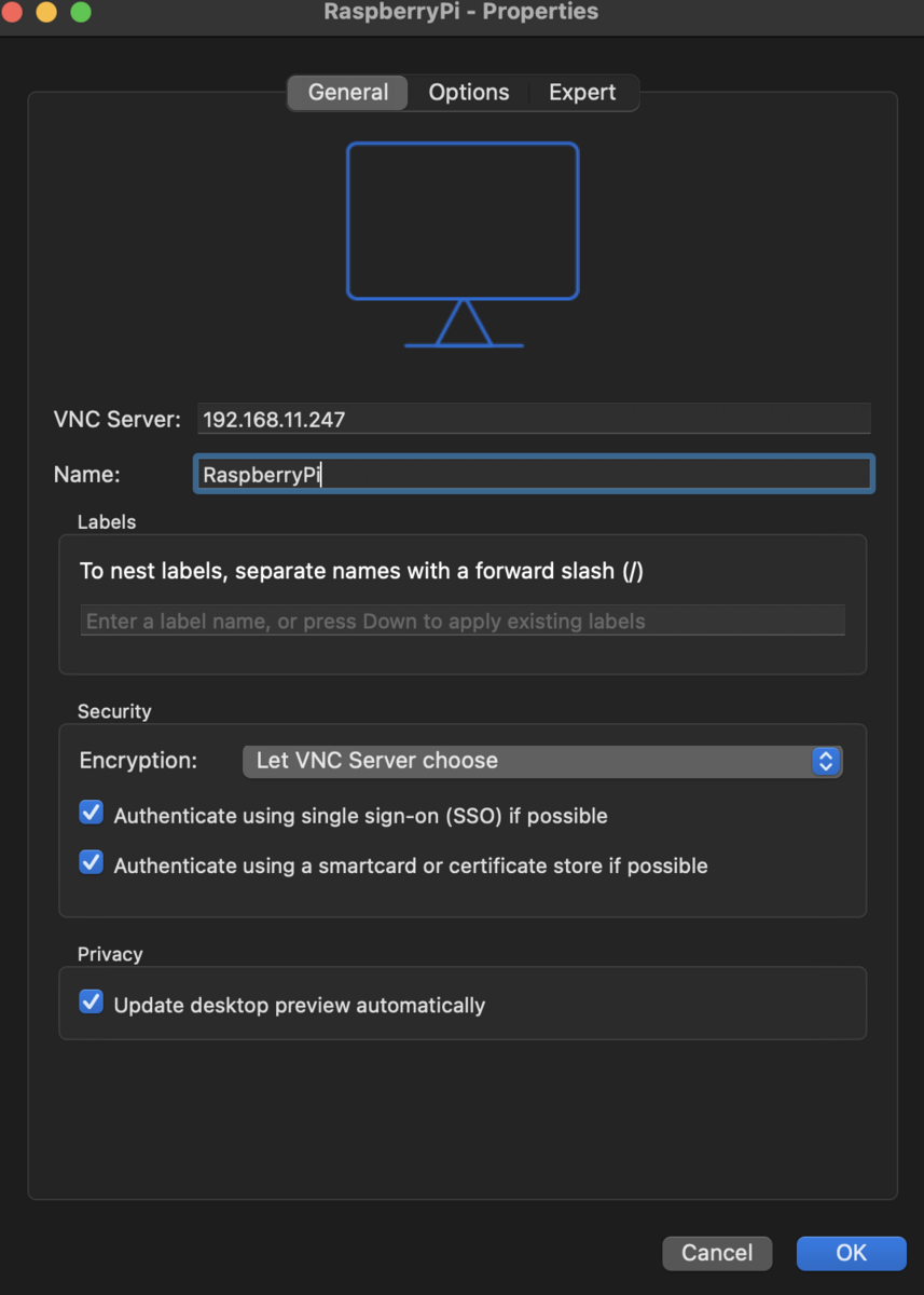 【RaspberryPi Zero W】VNCをセットアップしてGUI操作する - ふくろうのブログ。