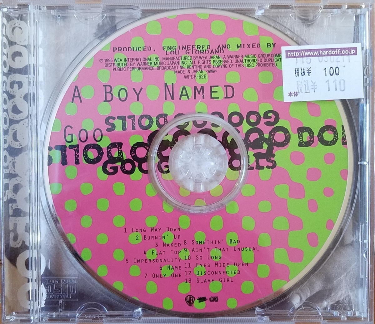 【100円de名盤-56】A BOY NAMED GOO【GOO GOO DOLLS】 - 30年前のレコード棚
