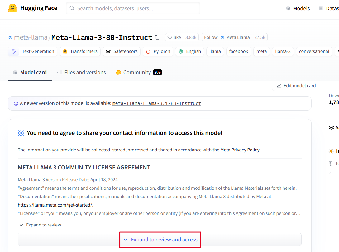 Expand to review and access をクリックします