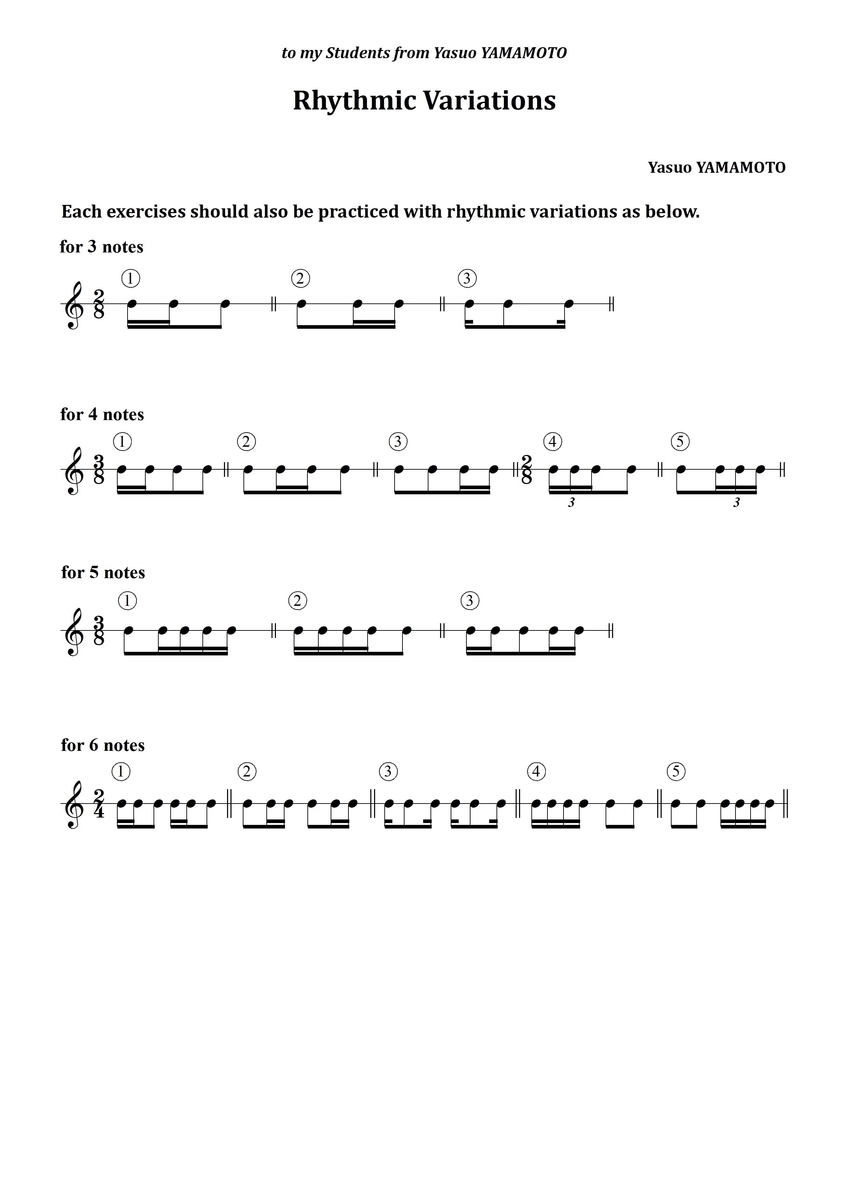 Rhythmic Variations - フルート上達の秘伝