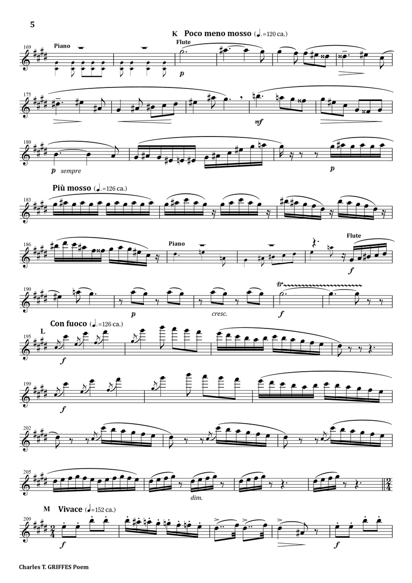 Griffes : Poem - フルート上達の秘伝