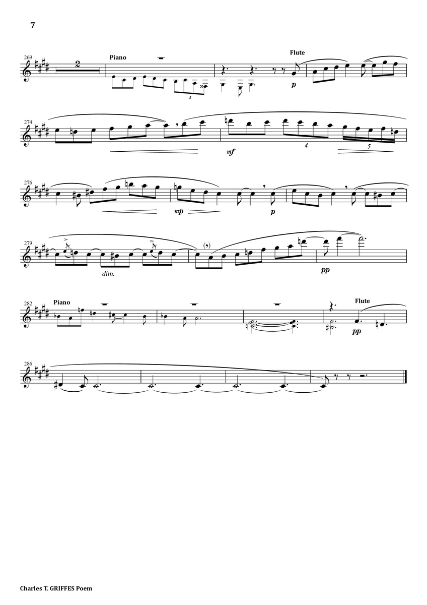 Griffes : Poem - フルート上達の秘伝