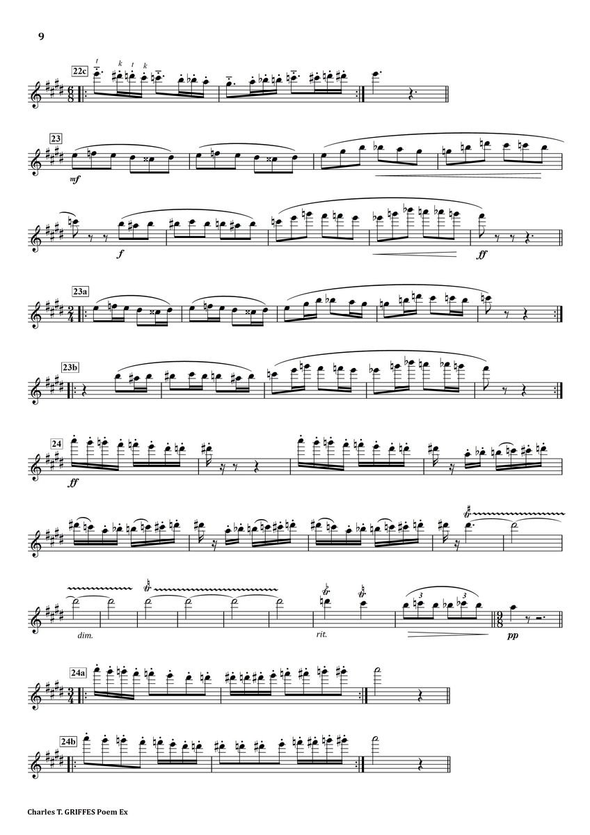 Griffes : Poem - フルート上達の秘伝