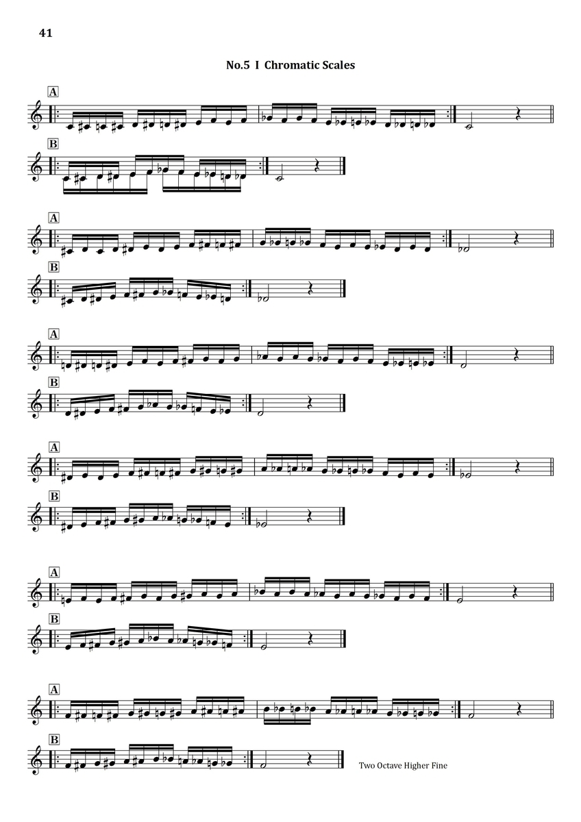Daily Exercises No.5-I Chromatic Scales - フルート上達の秘伝
