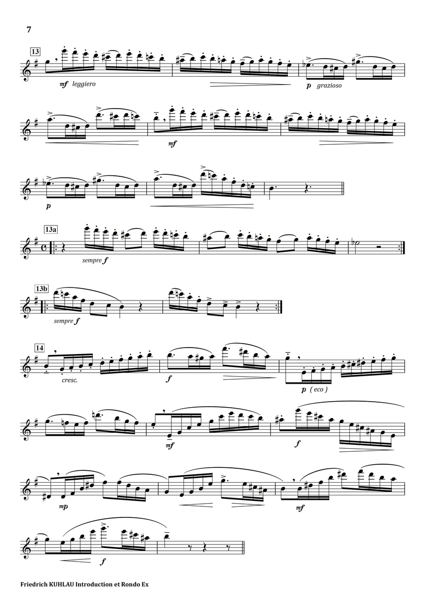 Kuhlau : Introduction et Rondo - フルート上達の秘伝