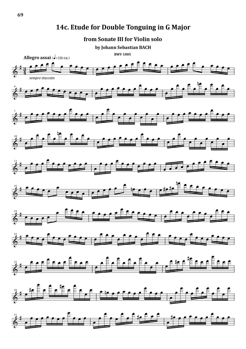 Flexibility 14c, 14d : Etude and Exercises for Double Tonguing in G ...