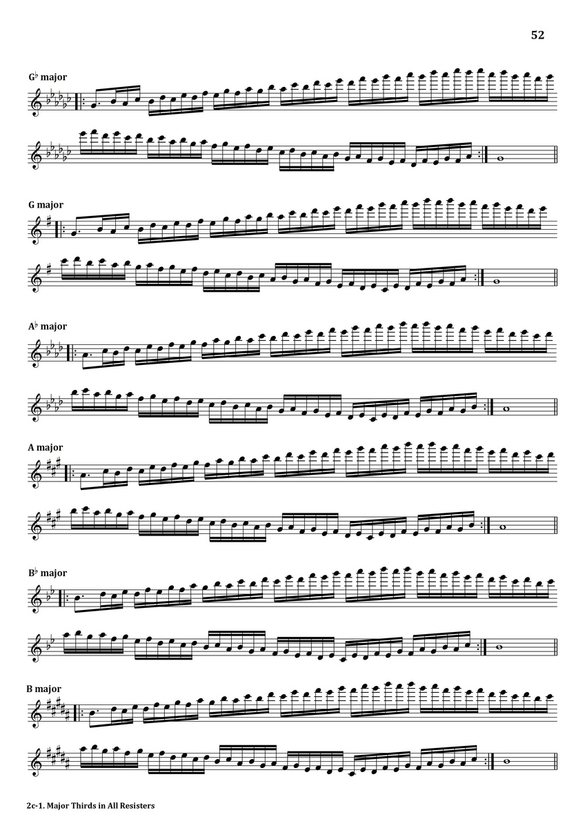 New Daily Exercises 2c-1. and 2c-2. : Thirds in All Resisters - フルート上達の秘伝
