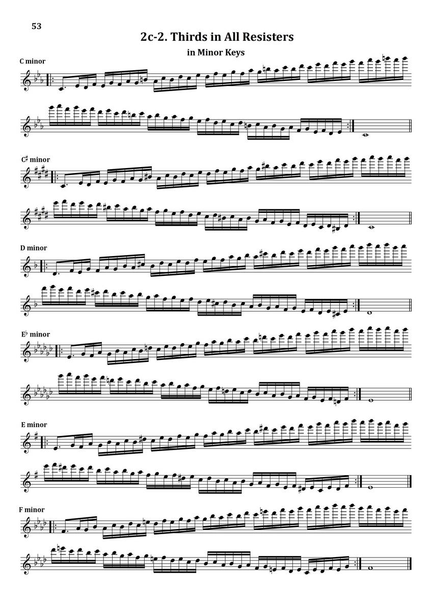 New Daily Exercises 2c-1. and 2c-2. : Thirds in All Resisters - フルート上達の秘伝