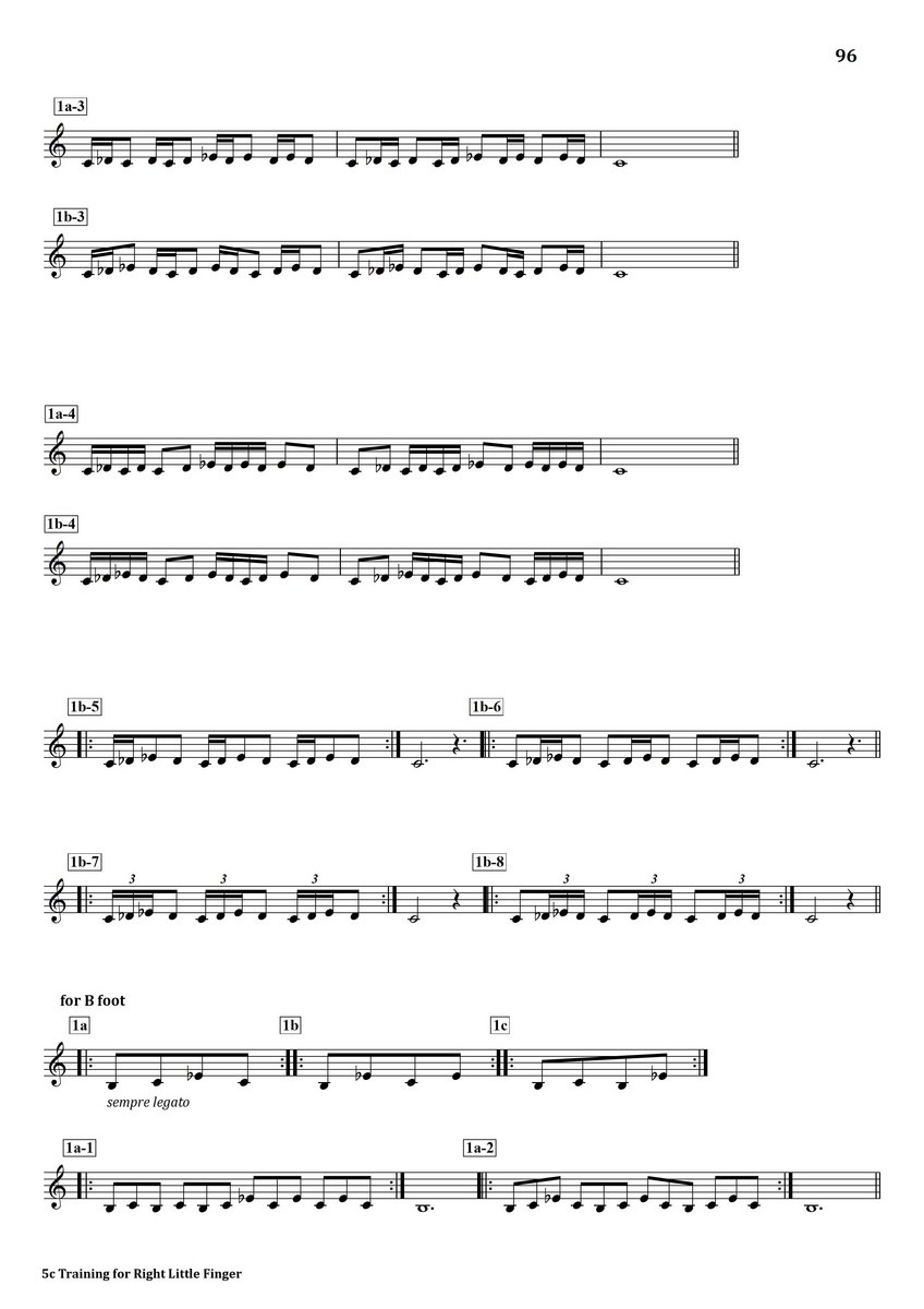 New Daily Exercises 5a, 5b, 5c : Right Little Finger - フルート上達の秘伝