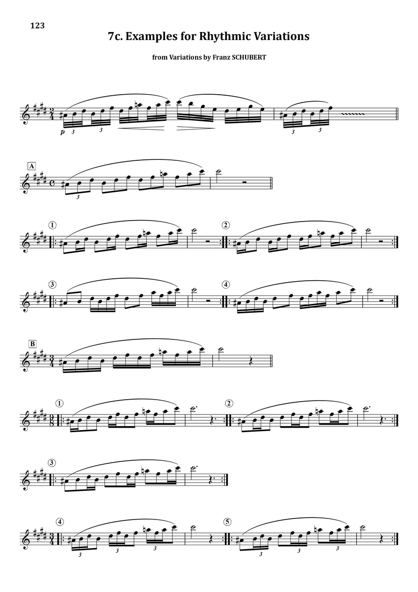 New Daily Exercises 7a, 7b, 7c : Rhythmic Variations - フルート上達の秘伝