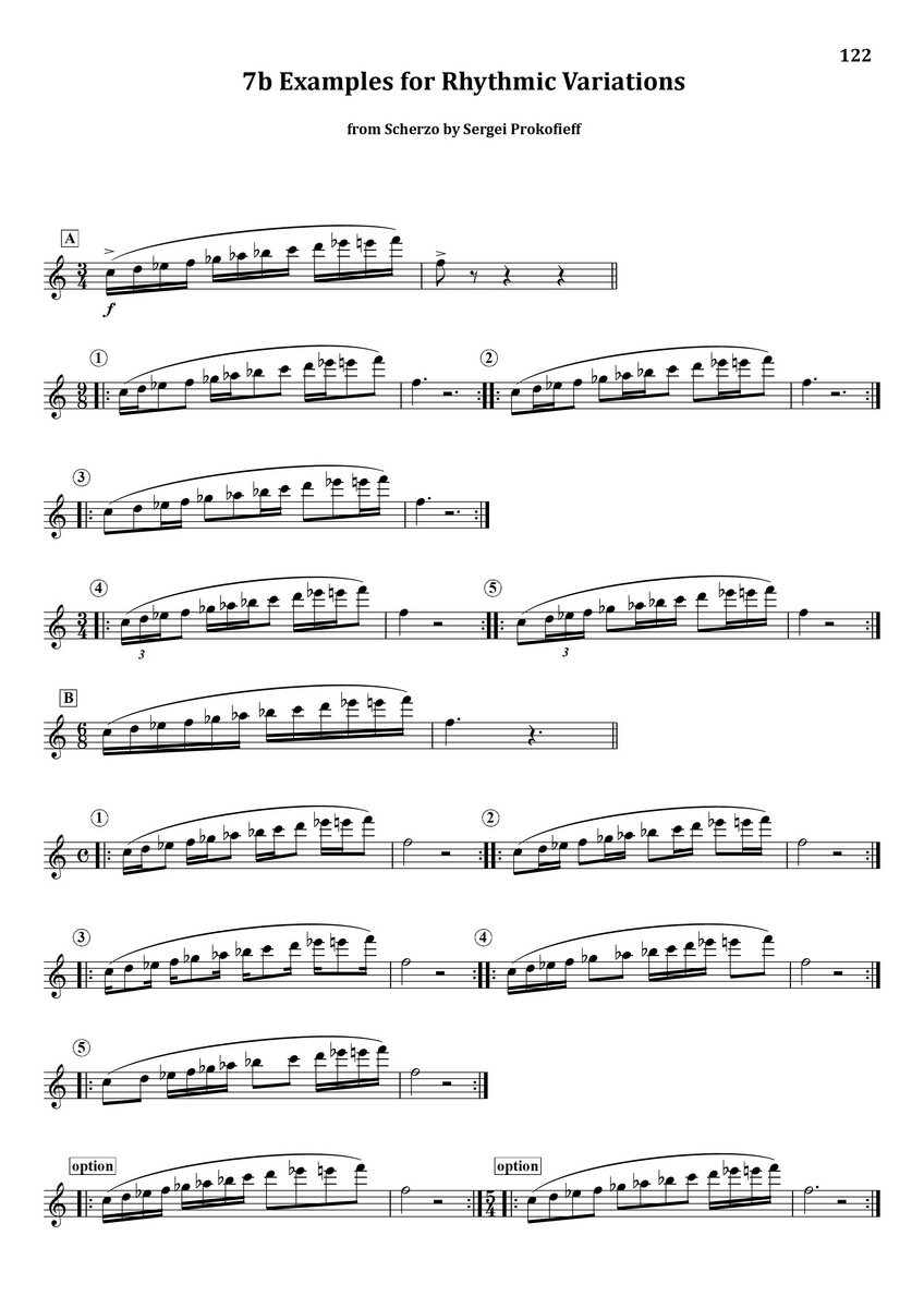 New Daily Exercises 7a, 7b, 7c : Rhythmic Variations - フルート上達の秘伝