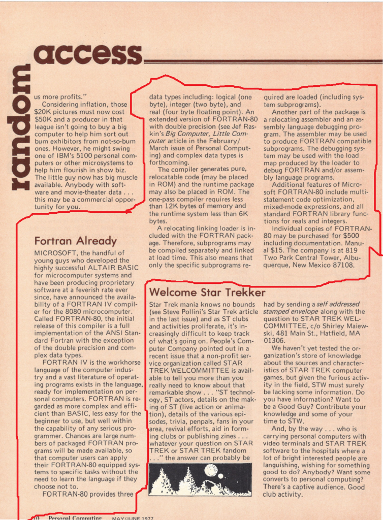 【Internet Archive】1977 年の Microsoft FORTRAN-80 紹介記事 - fortran66のブログ