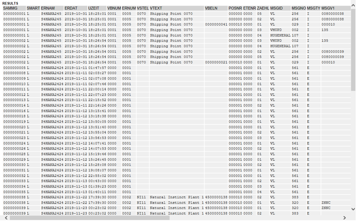 【ABAP】VL10*系の一括処理ログ情報取得後、メッセージテキストを作成する一覧結果 - SAP技術者のサンプルコード置き場