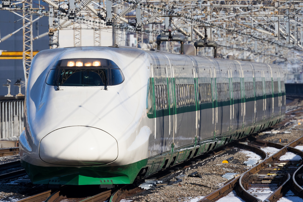 E2系J66編成(200系カラー) - 朝焼けに染まる