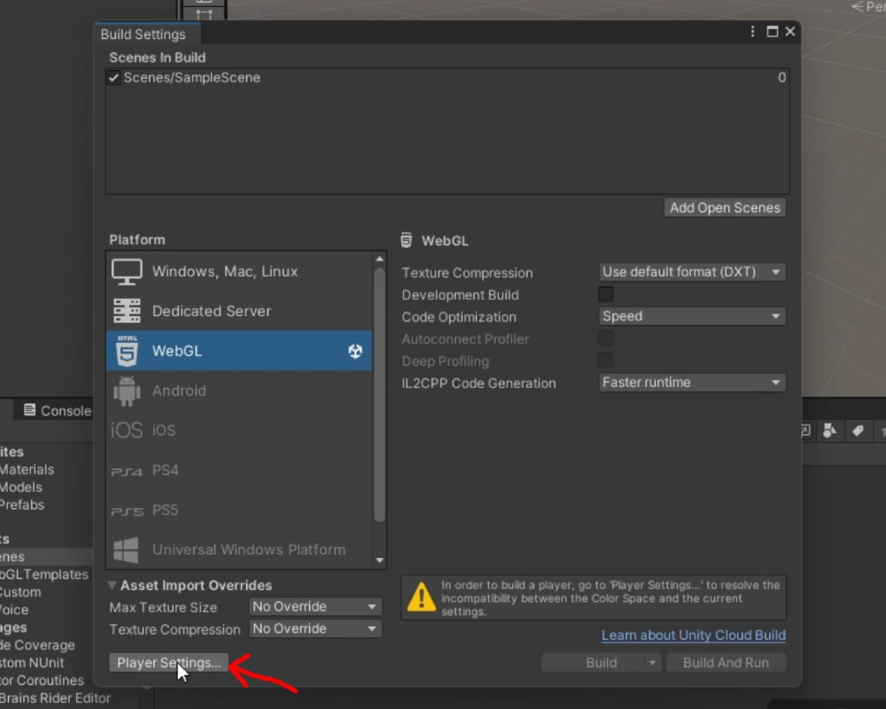 【Unity入門】WebGLがビルドできない。In order to build a player ,,,, が表示されるときの対処方法！1分からの簡単Unity入門！ - frog ...