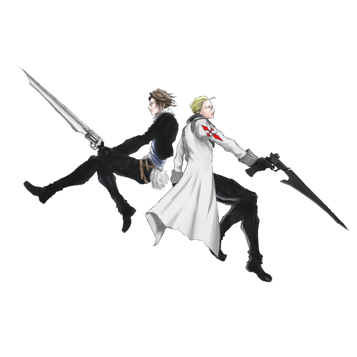 8－1．FF8 スコール＆サイファー取り合えず完成ということで - サラリーマンはイラストレーターを目指す