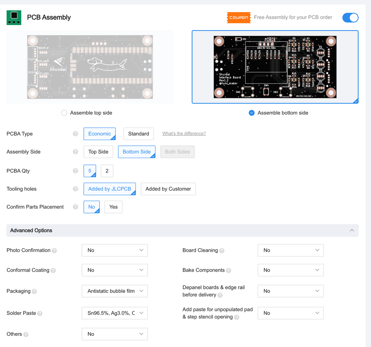 JLCPCBのPCBAに実装丸投げしよう（Kicad7&Eagle） - fumiLab