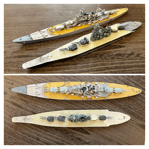 コレクターの日常：架空艦 H級戦艦 H-44型の完成 - 相州の、ほぼ週刊、1:1250 Scale 艦船模型ブログ