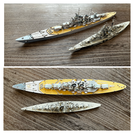 コレクターの日常：架空艦 H級戦艦 H-44型の完成 - 相州の、ほぼ週刊、1:1250 Scale 艦船模型ブログ