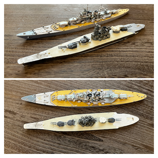 コレクターの日常：架空艦 H級戦艦 H-44型の完成 - 相州の、ほぼ週刊、1:1250 Scale 艦船模型ブログ