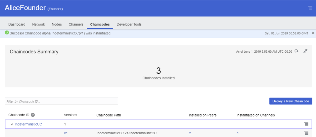 Oracle Blockchain Platform Cloud Serviceで非-決定論的なChaincodeをインストール、インスタンス化してREST APIで実行 - 空谷に吼える
