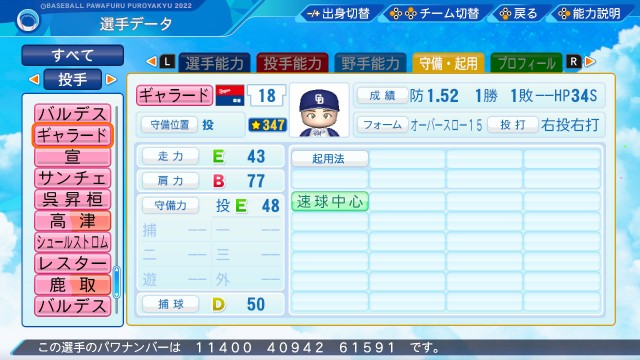 エディ・ギャラード【パワプロ2022】 - パワプロのやつ