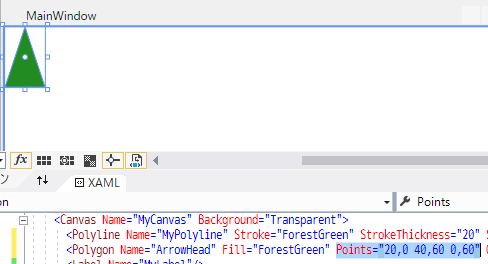 WPFで矢印線、直線(PolyLine)と矢印(Polygon)を組み合わせて表現 - 午後わてんのブログ