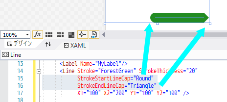 WPFで矢印線、直線(PolyLine)と矢印(Polygon)を組み合わせて表現 - 午後わてんのブログ