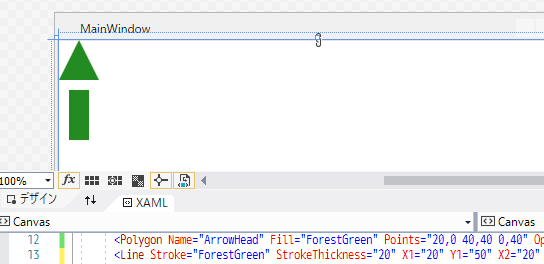 WPFで矢印線、直線(PolyLine)と矢印(Polygon)を組み合わせて表現 - 午後わてんのブログ