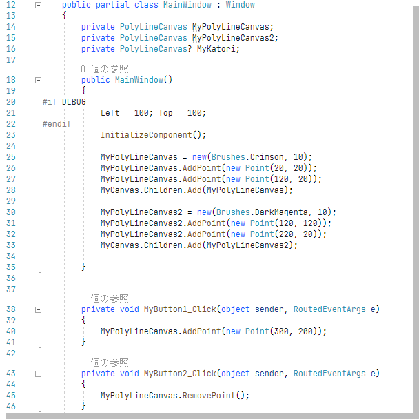 WPF、PolyLineの頂点にThumb表示、マウスドラッグで頂点移動、その2 - 午後わてんのブログ
