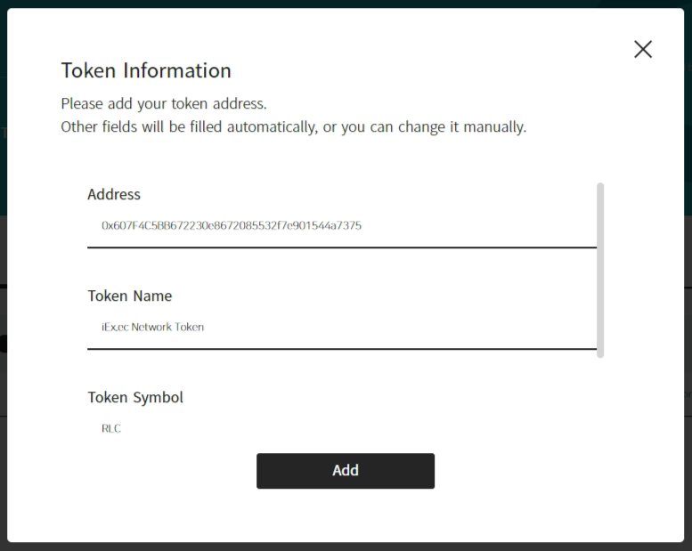ICX(ICON）のwalletであるICONexにERC20トークン(iExecRLC)を送金してみました。 - はやく貝になりたい