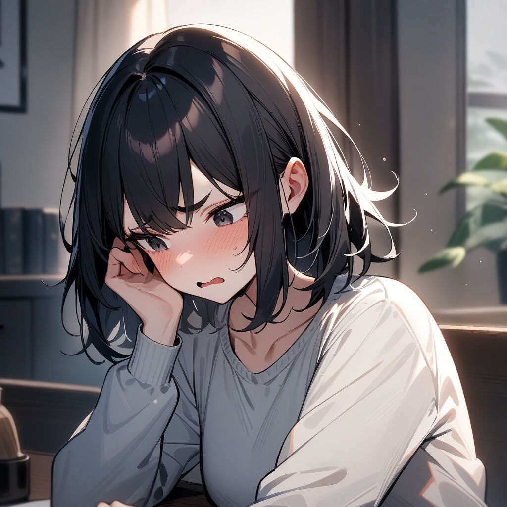troubled eyebrows (困り眉) by Animagine XL 3.1 - AI生成画像カタログ