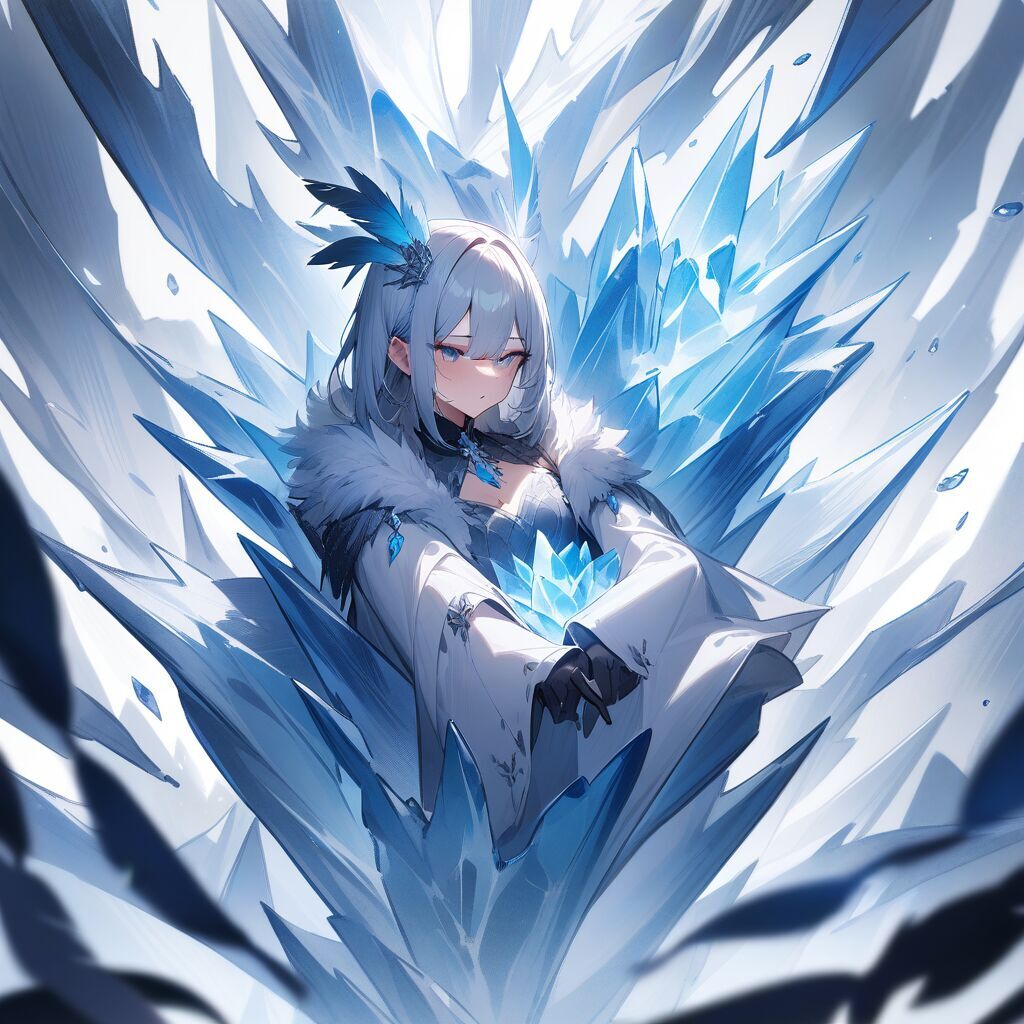 feathers made of ice (氷の羽根) by Animagine XL V3.1 - AI生成画像カタログ