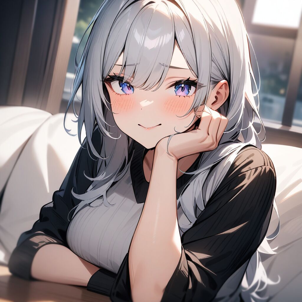 hand on own cheek (自分の頬を掴む) by Animagine XL V3.1 - AI生成画像カタログ