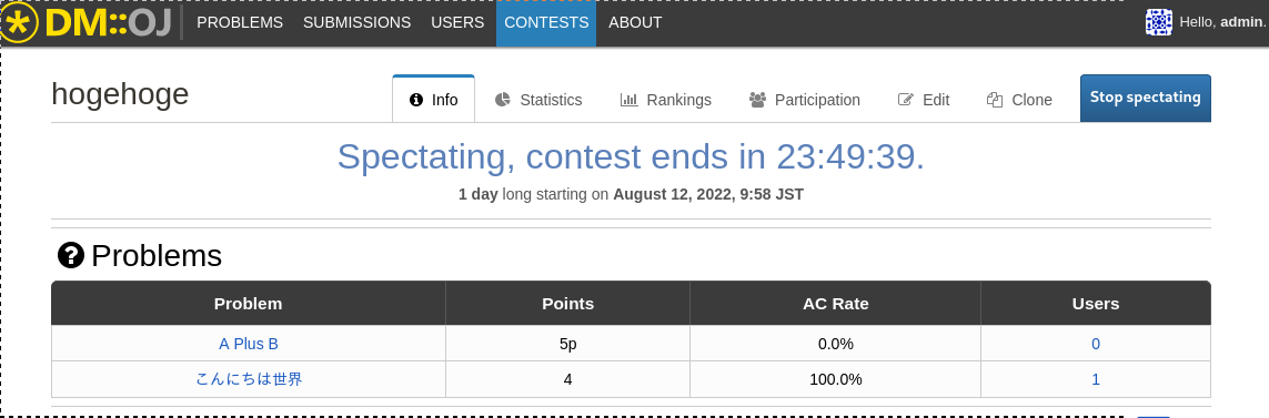 DMOJ を使ってオンラインジャッジシステムを構築する - goropikariの備忘録