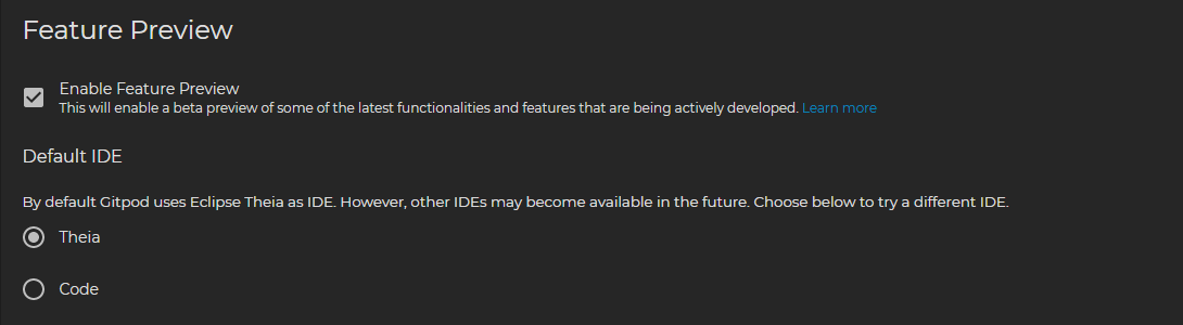 Gitpod に Feature Preview 機能が追加 (rootアクセス, Docker使用, IDE選べる) - いろいろ備忘録日記