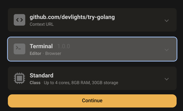 Gitpod のエディタに ブラウザ上でターミナル が選べるようになった (Browser Terminal) - いろいろ備忘録日記