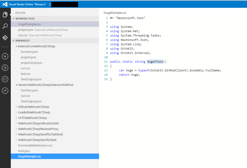 Azure Functions C#で外部.csxファイルをファンクションにロード可能になりました - tech.guitarrapc.cóm