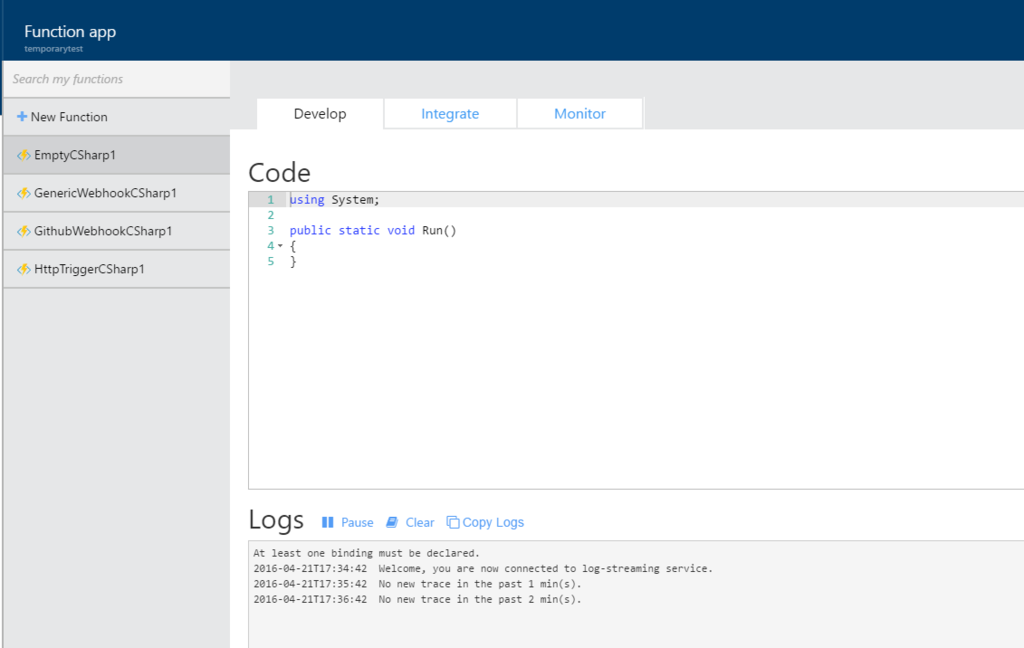 Azure FunctionsのAPI Keyを扱ってみる - tech.guitarrapc.cóm
