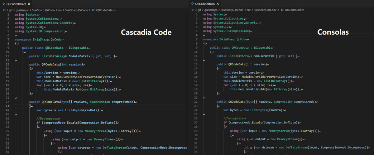 Cascadia Mono の検討 - tech.guitarrapc.cóm