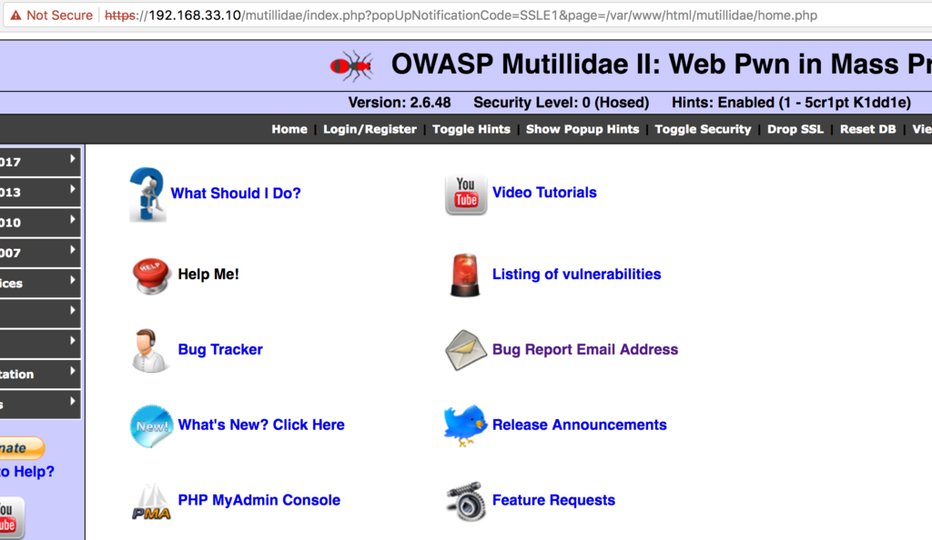 WEBサイトの脆弱性学習に使えるOWASP Mutillidae IIのローカル環境での構築と簡単な使い方の紹介 - TORIPIYO DIARY