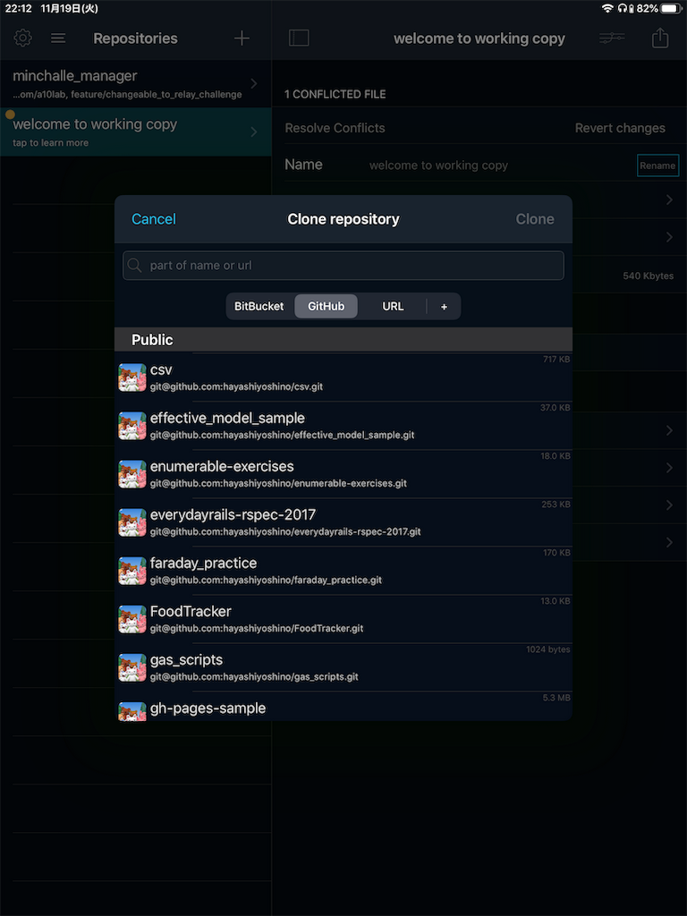 working copyの使い方模索 - haayaaa’s diary