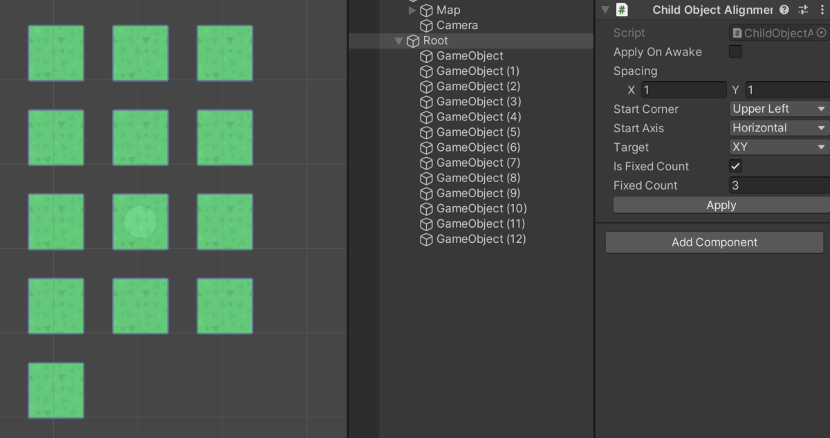 【Unity】子供のオブジェクトを整列させるコンポーネント - うにてぃブログ
