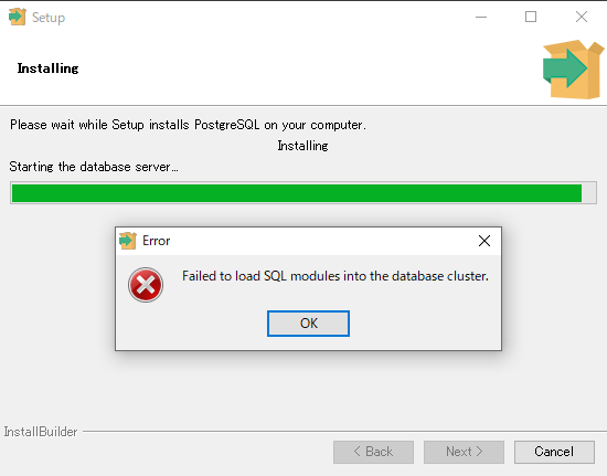 Windows 10 ProにPostgreSQL x64 10.10をインストールしてみたらエラー【解決】 - haiju's 開発メモ