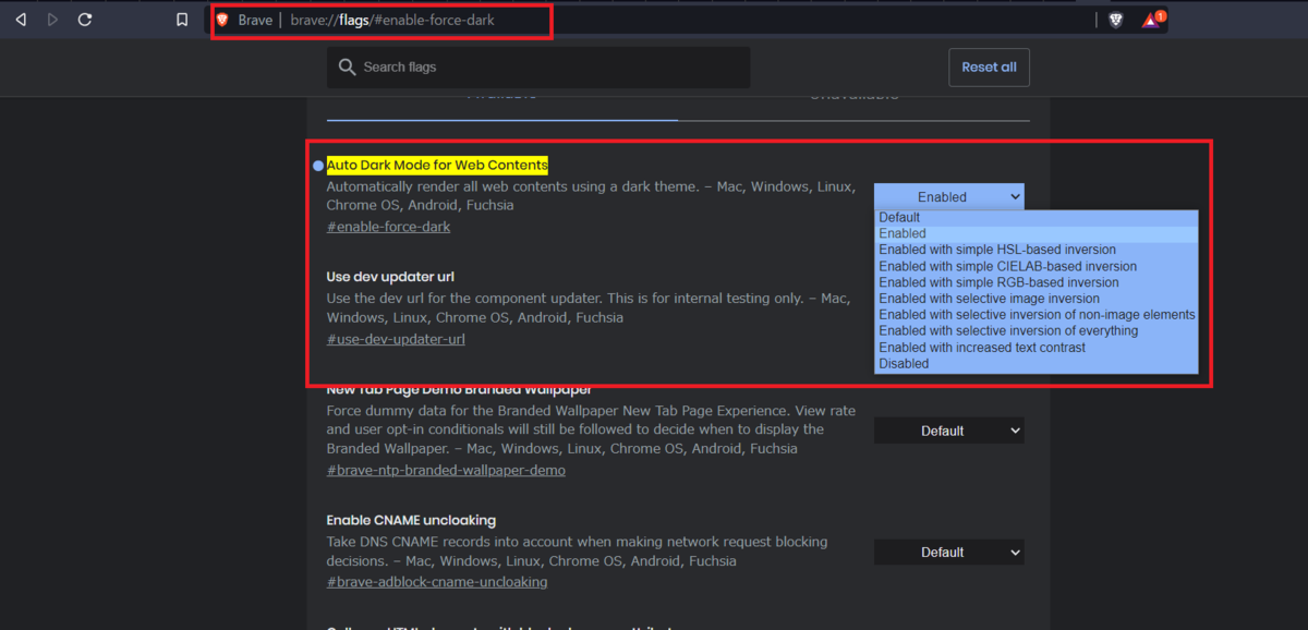 Braveにダークモードを設定する方法 - haiju's 開発メモ